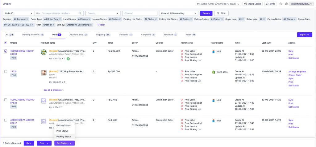 How to Set the Packing Status - Ginee